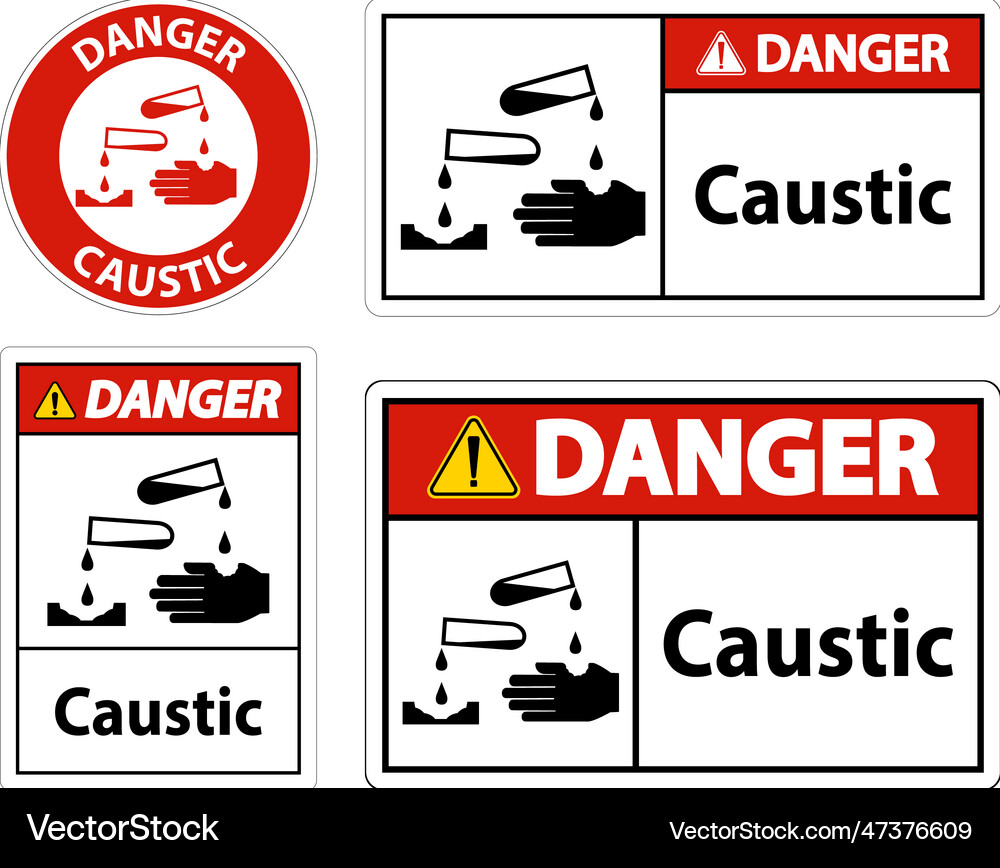 Danger caustic symbol sign on white background Vector Image