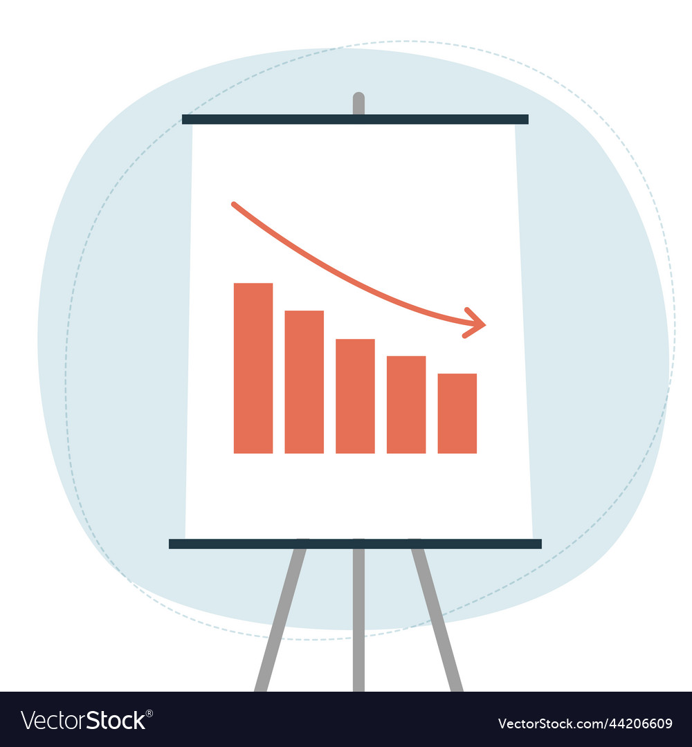 Decline Chart Flipchart - Statistics Fall – Royalty-Free Vector ...