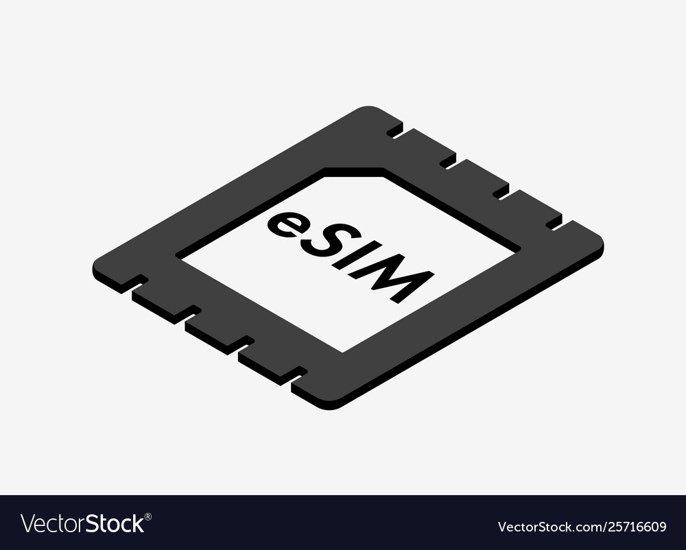 Esim - embedded sim card isometric 3d icon symbol Vector Image Esim - embedded sim card isometric 3d icon symbol Vector Image