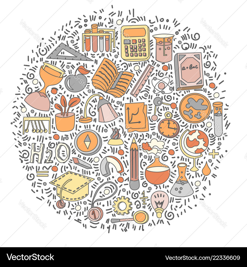 Welcome back to school hand drawn supply doodles Vector Image