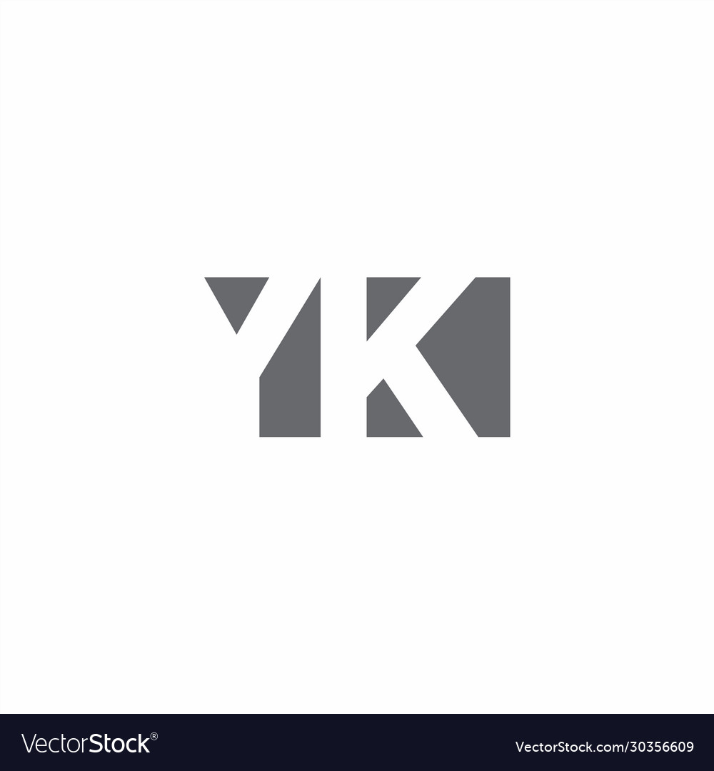 Yk logo monogram with negative space style design Vector Image Yk logo monogram with negative space style design Vector Image