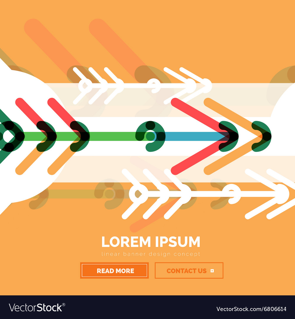 Abstract banner template with arrows linear Vector Image