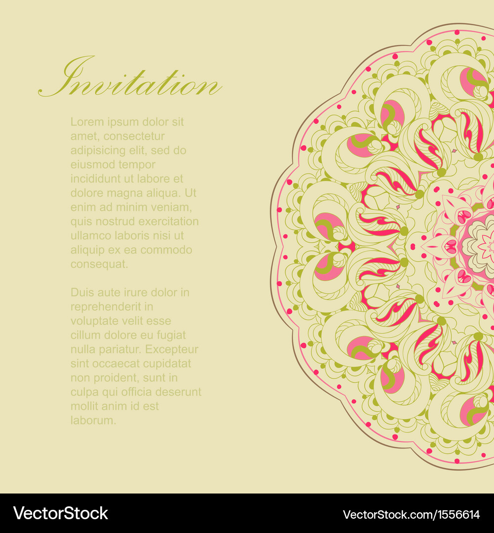 Beautiful pink arabesque lace pattern background Vector Image
