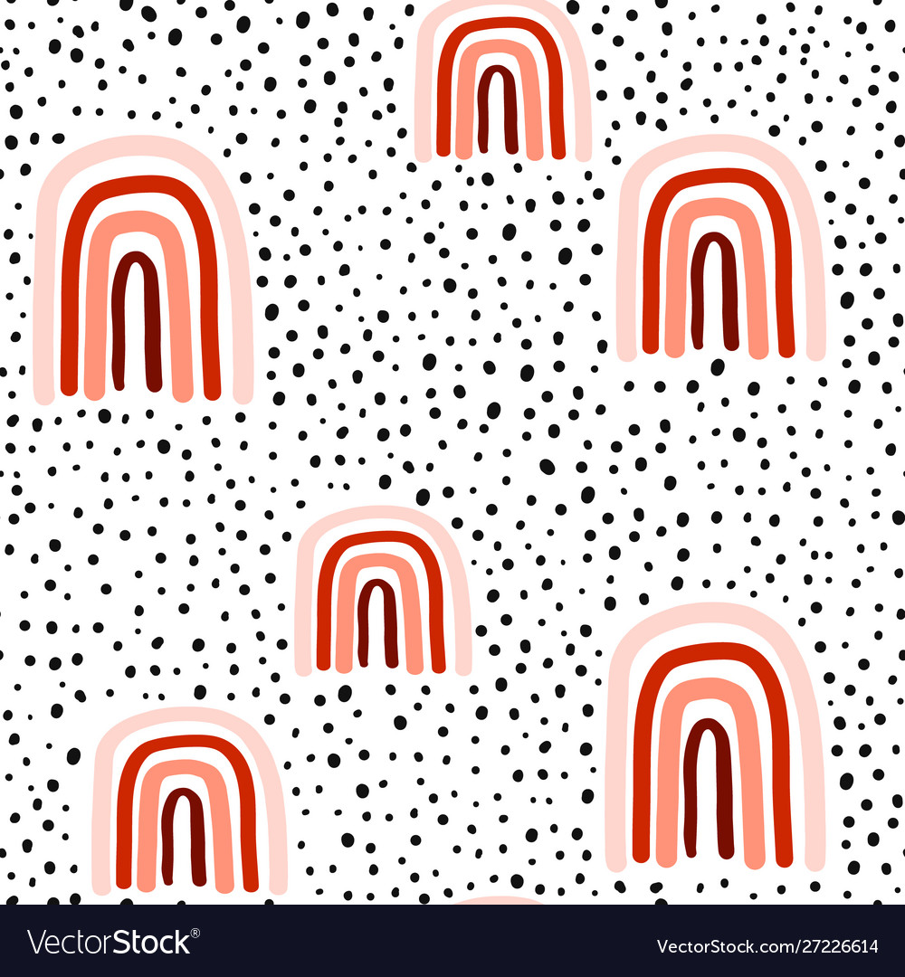 Childish seamless pattern with hand drawn rainbow Vector Image