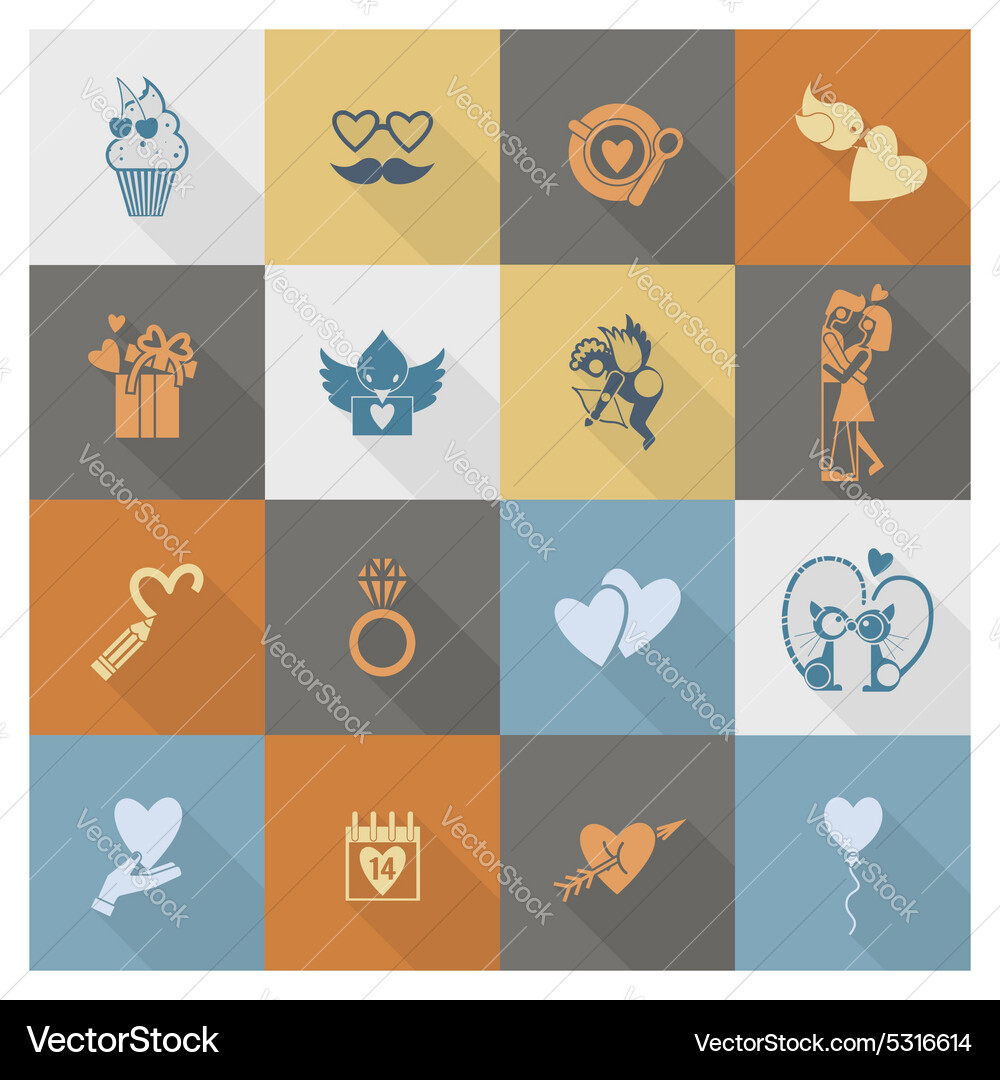 Happy valentines day icons Royalty Free Vector Image