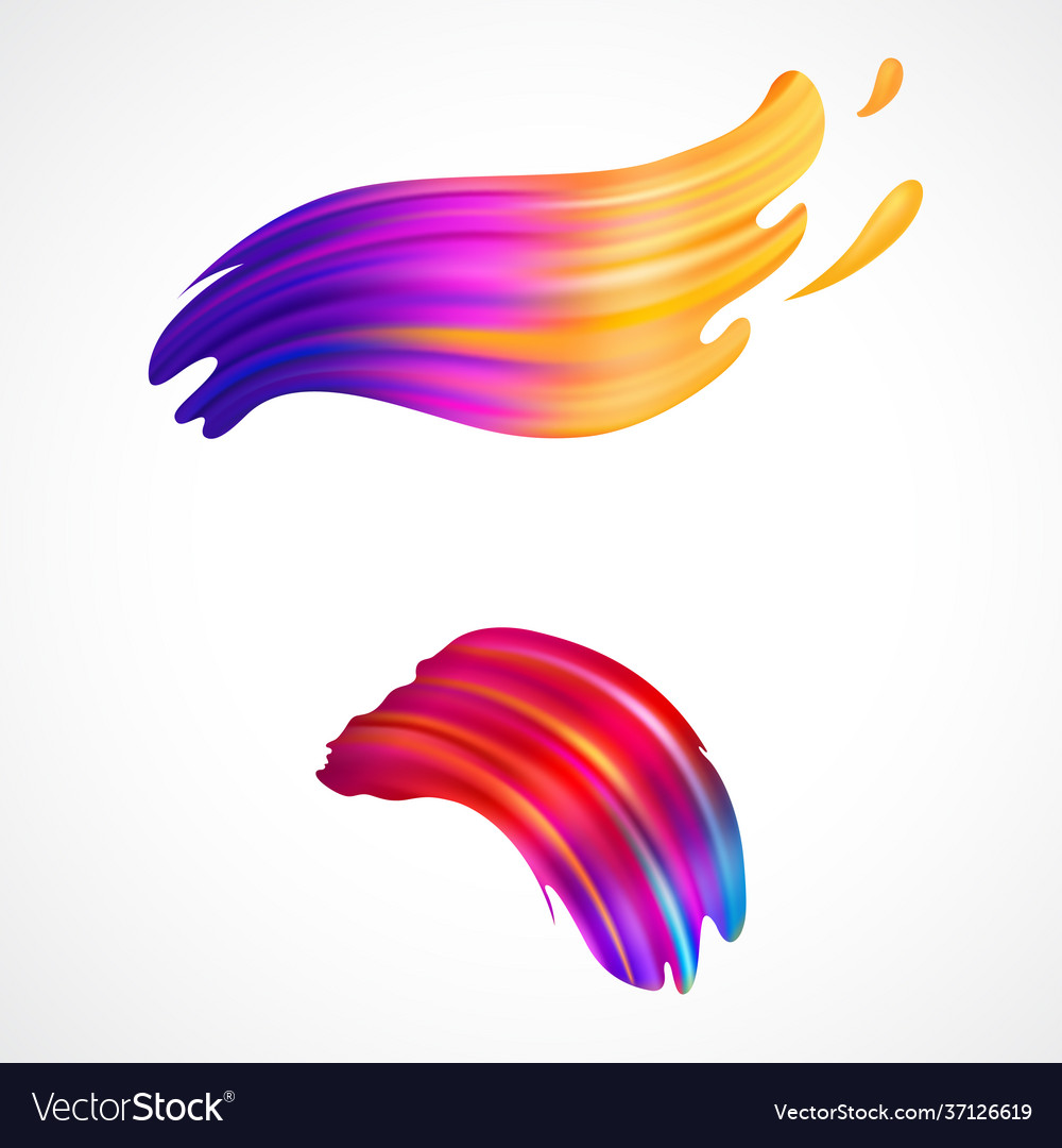 Abstract colorful brush strokes on white Vector Image