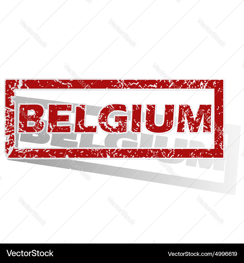 Belgium outlined stamp Royalty Free Vector Image