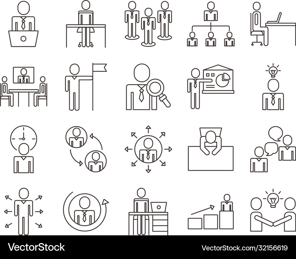 Bundle business people avatars set icons Vector Image