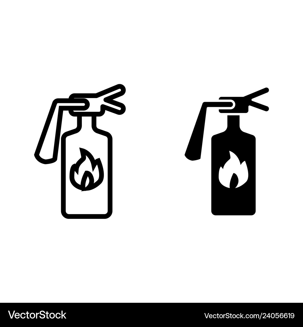 Fire extinguisher line and glyph icon Royalty Free Vector