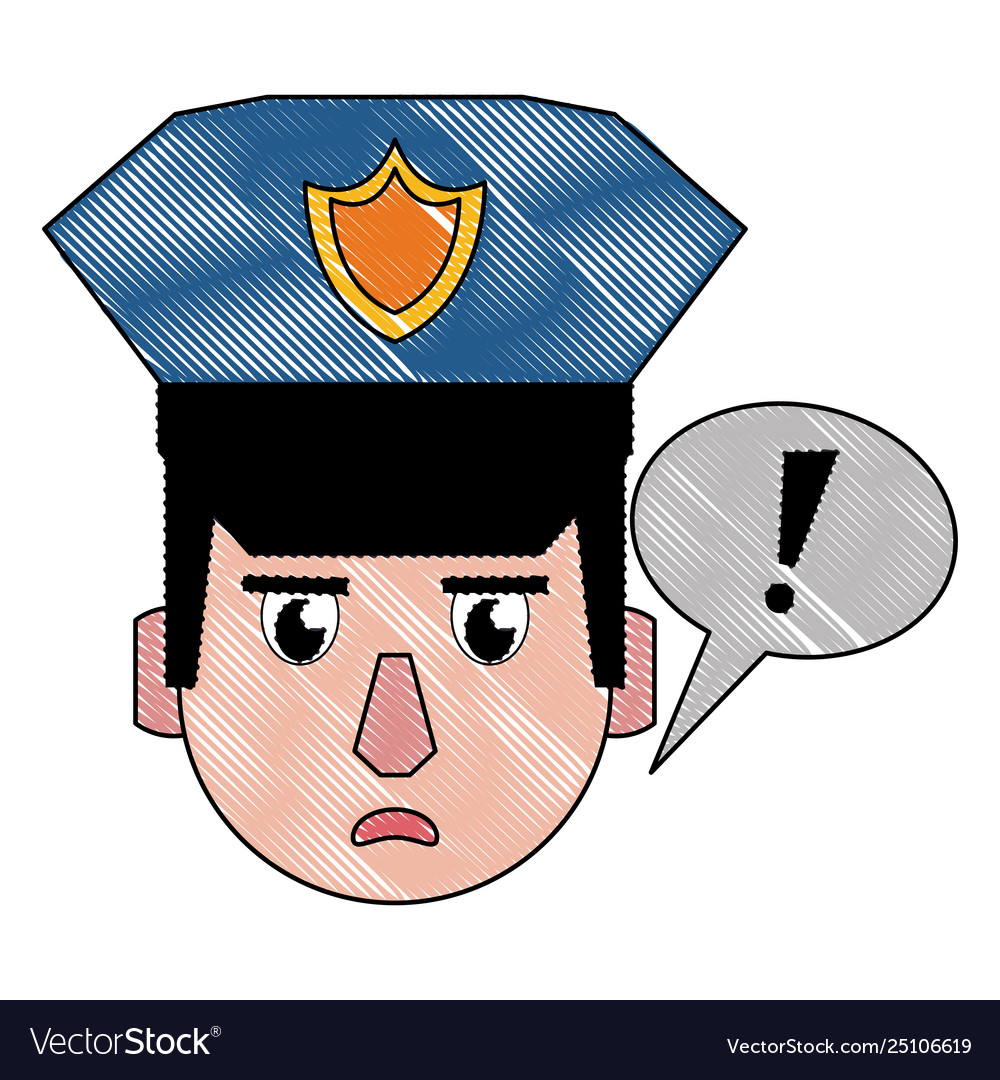 Police face cartoon scribble Royalty Free Vector Image Police face cartoon scribble Royalty Free Vector Image