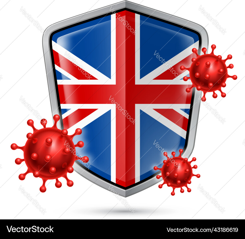 Shield icon of great britain Royalty Free Vector Image