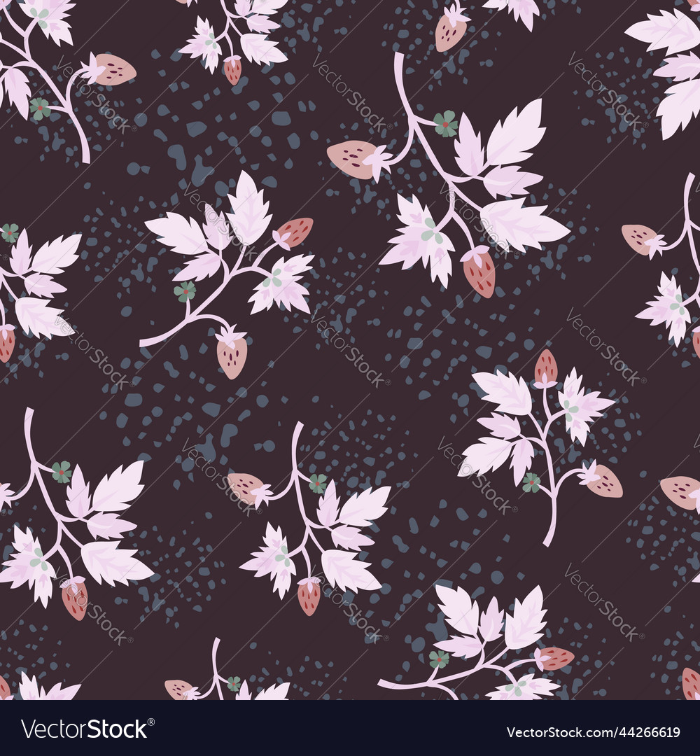 Wild strawberry seamless pattern berries Vector Image Wild strawberry seamless pattern berries Vector Image