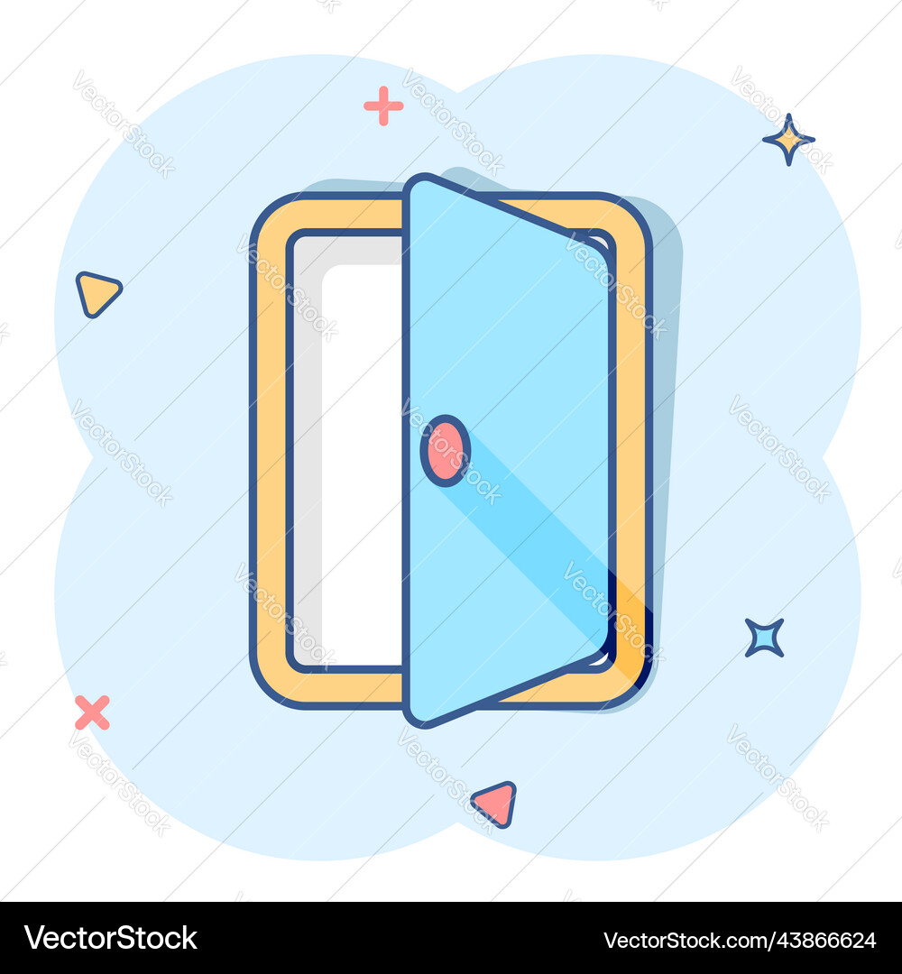 Cartoon entrance door icon in comic style exit Vector Image