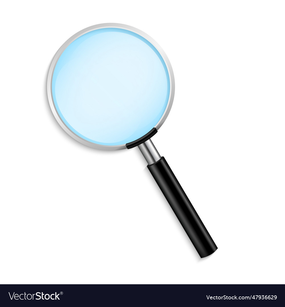 Realistic magnifying glass isolated Royalty Free Vector