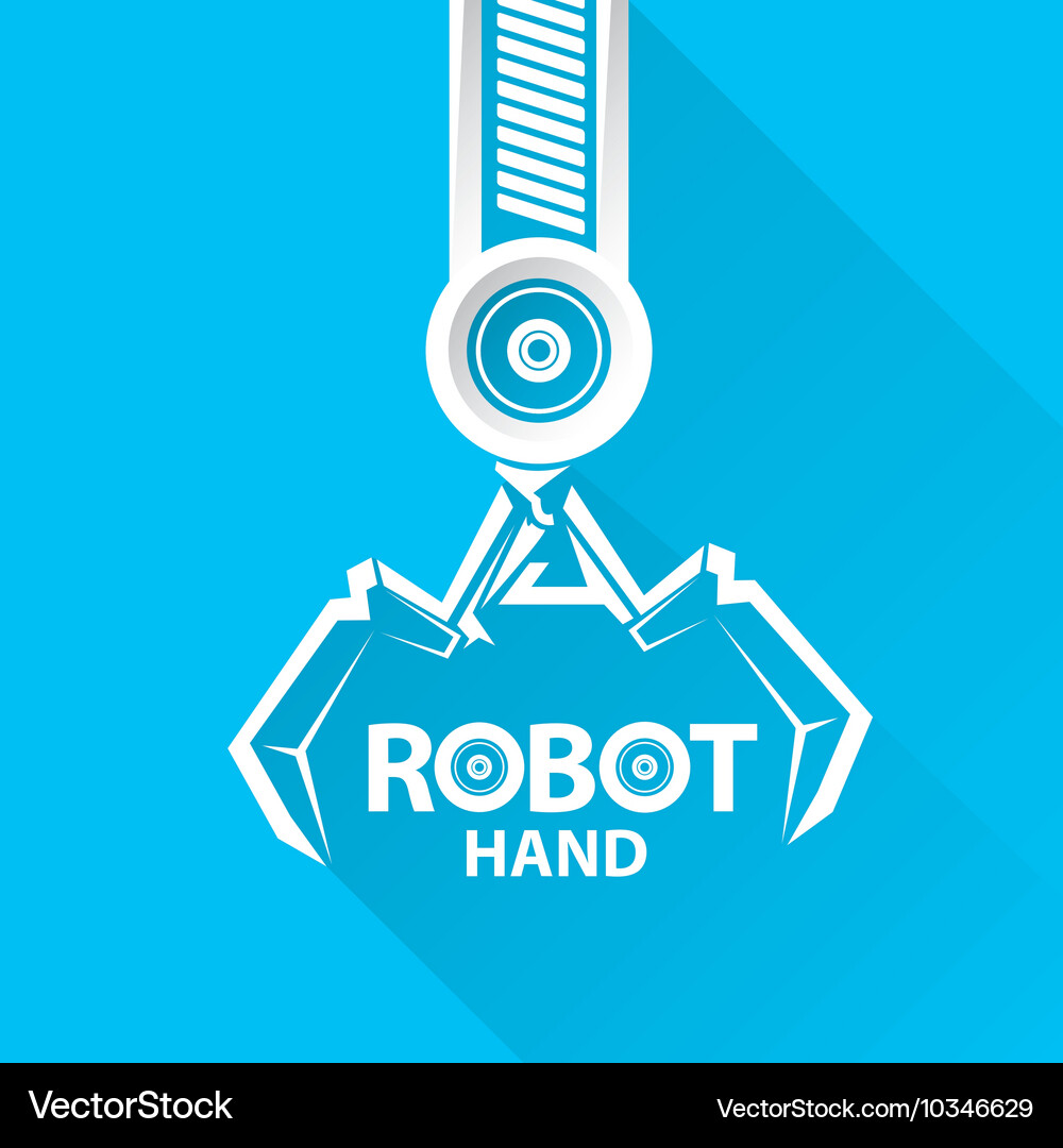 Robotic arm symbol robot hand Royalty Free Vector Image