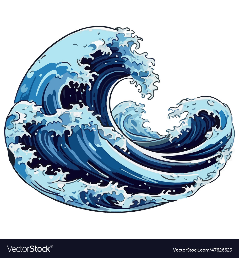 Sea wave of blue ocean waves Royalty Free Vector Image