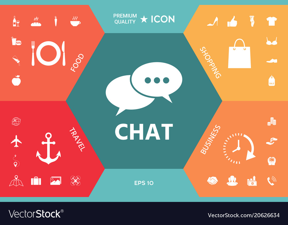 Chat button icon Royalty Free Vector Image - VectorStock