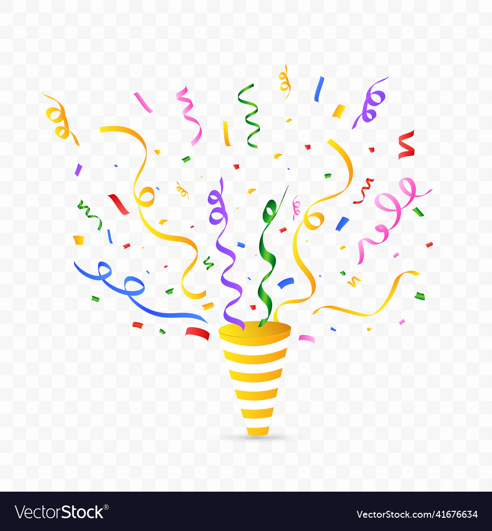 Festival confetti and tinsel explosion background Vector Image Festival confetti and tinsel explosion background Vector Image