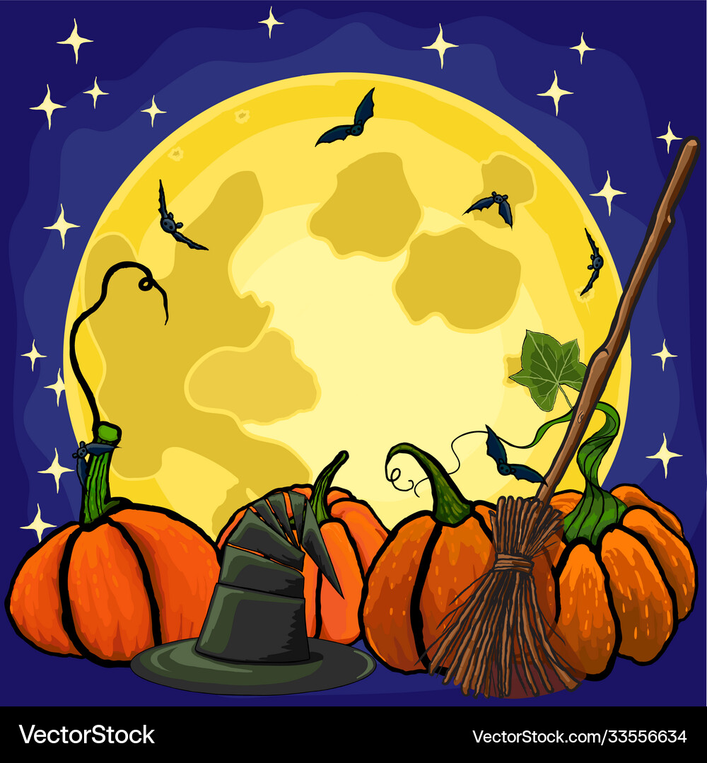 Halloween full moon Royalty Free Vector Image - VectorStock
