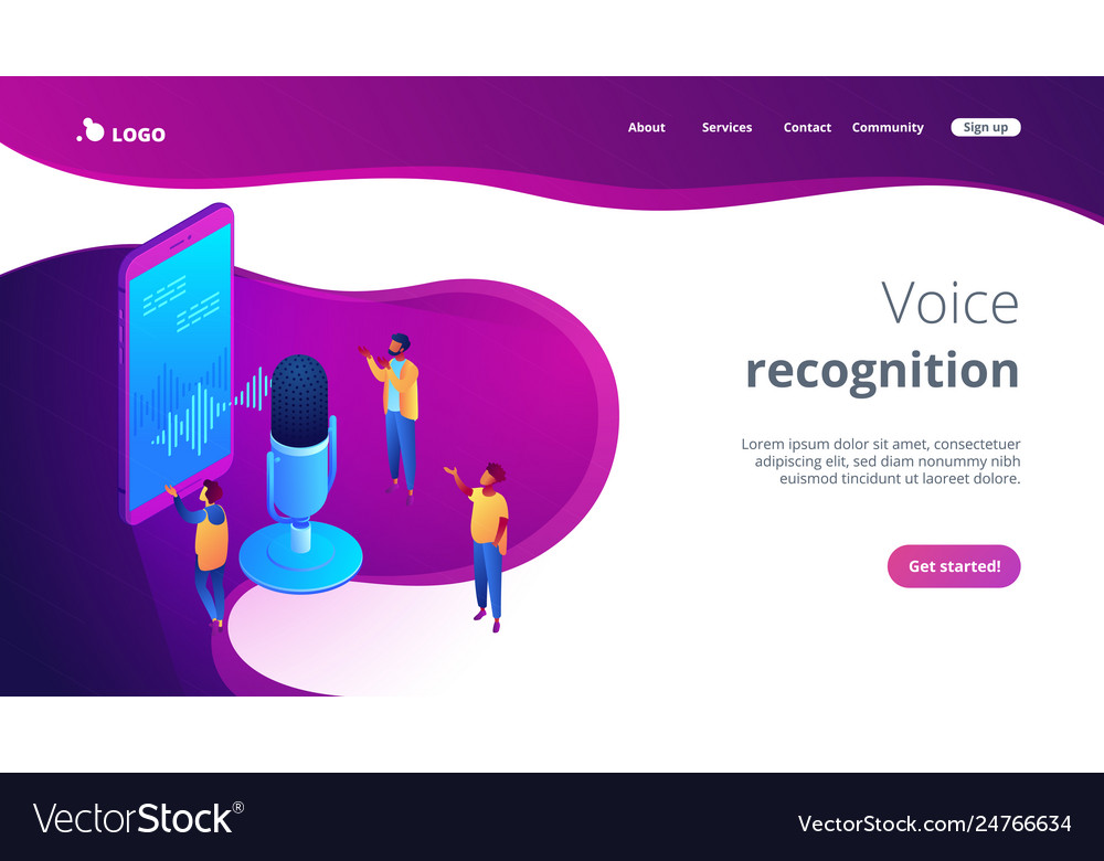 Personal voice assistant isometric 3d landing page Personal voice assistant isometric 3d landing page