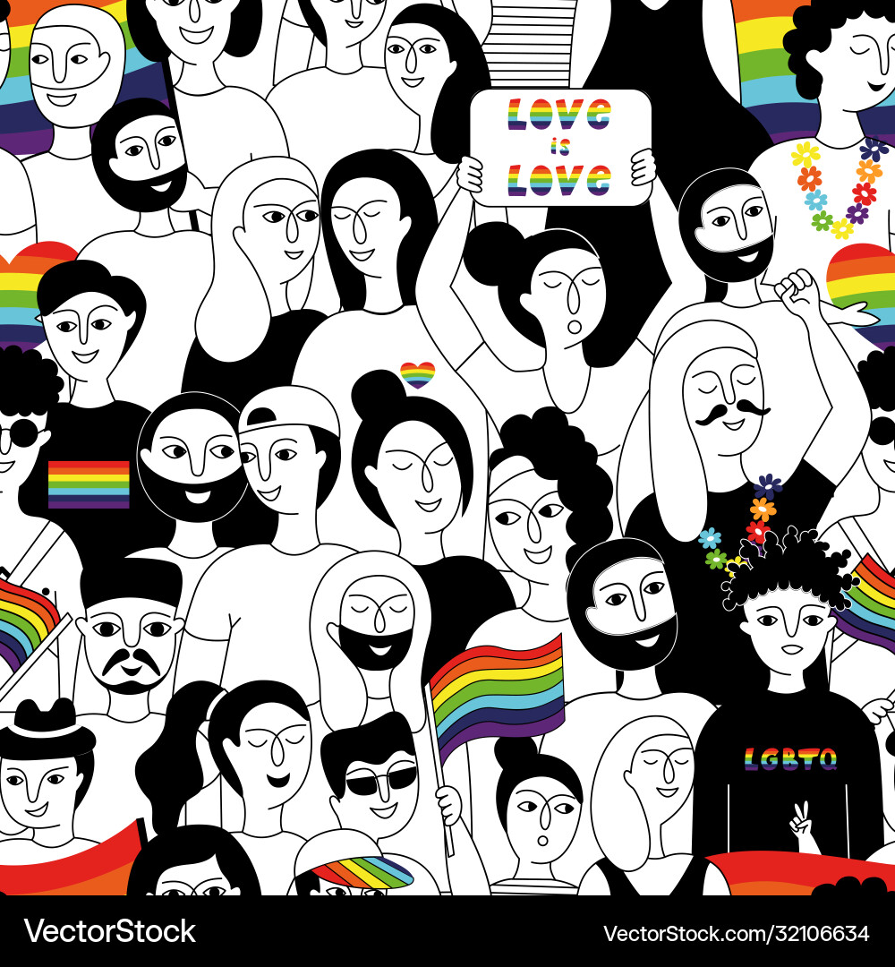 Pride parade seamless pattern Royalty Free Vector Image