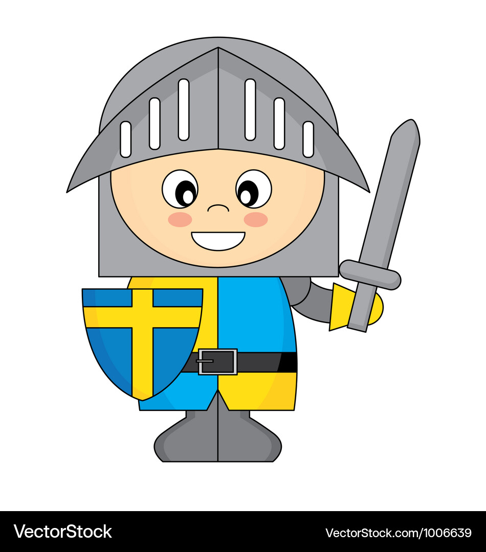 Cute Cartoon Knight Royalty Free Vector Image - VectorStock