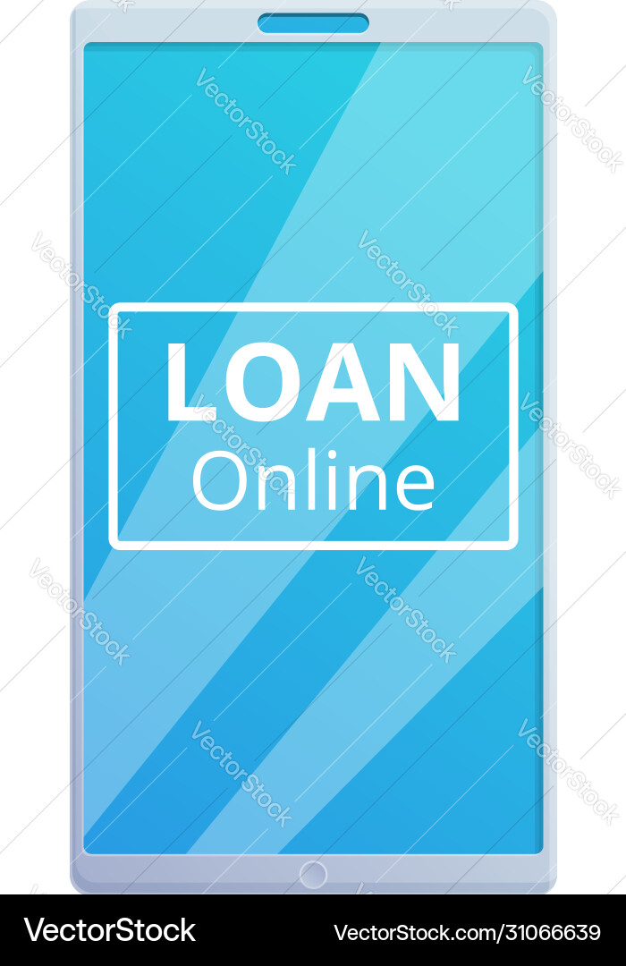 Mobile loan online icon cartoon style Royalty Free Vector