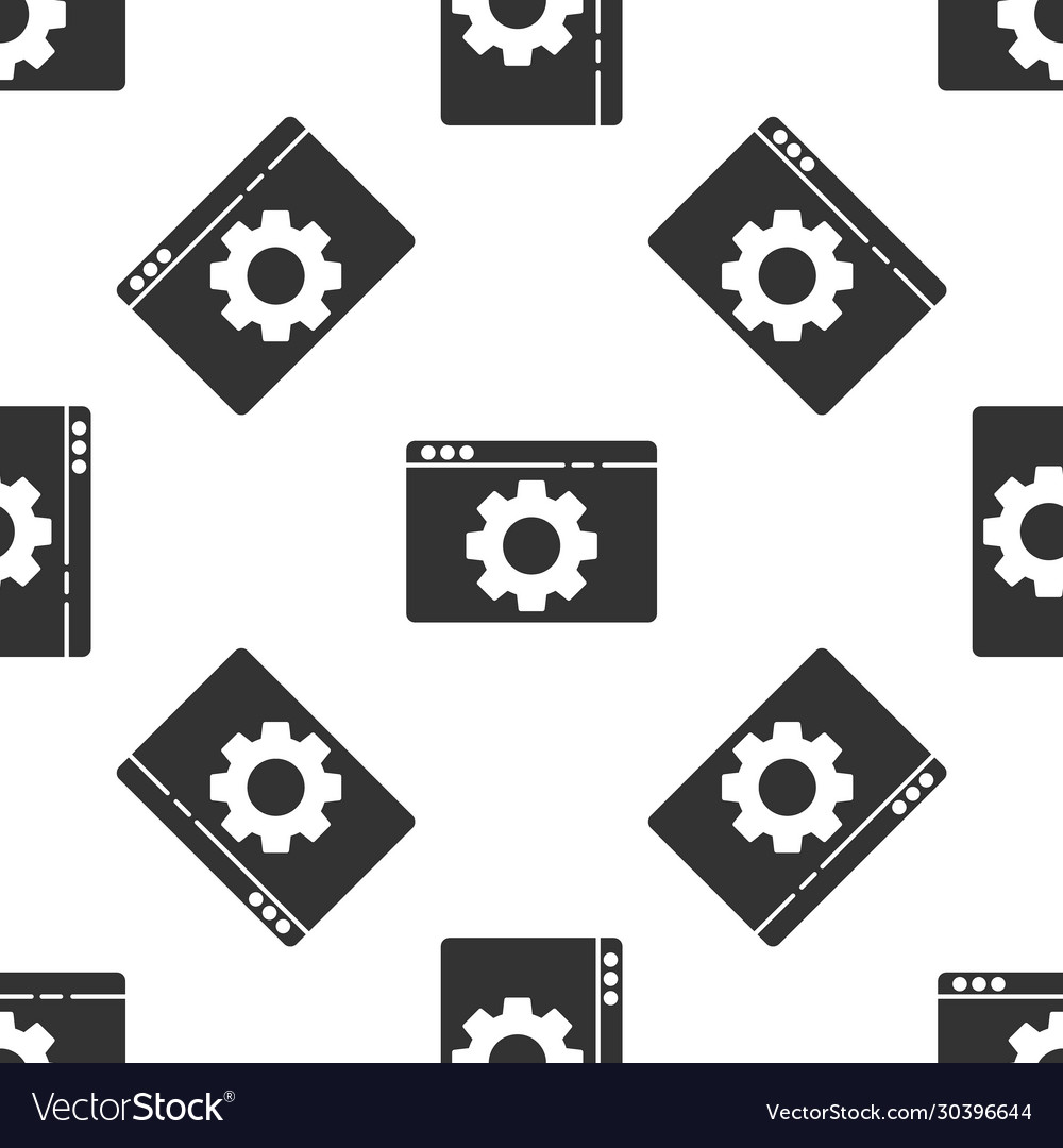 Grey browser setting icon isolated seamless Vector Image Grey browser setting icon isolated seamless Vector Image