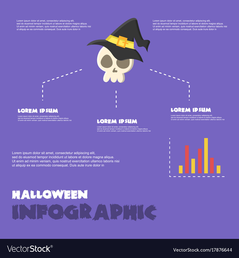 Halloween Infographic On Purple Background Vector Image