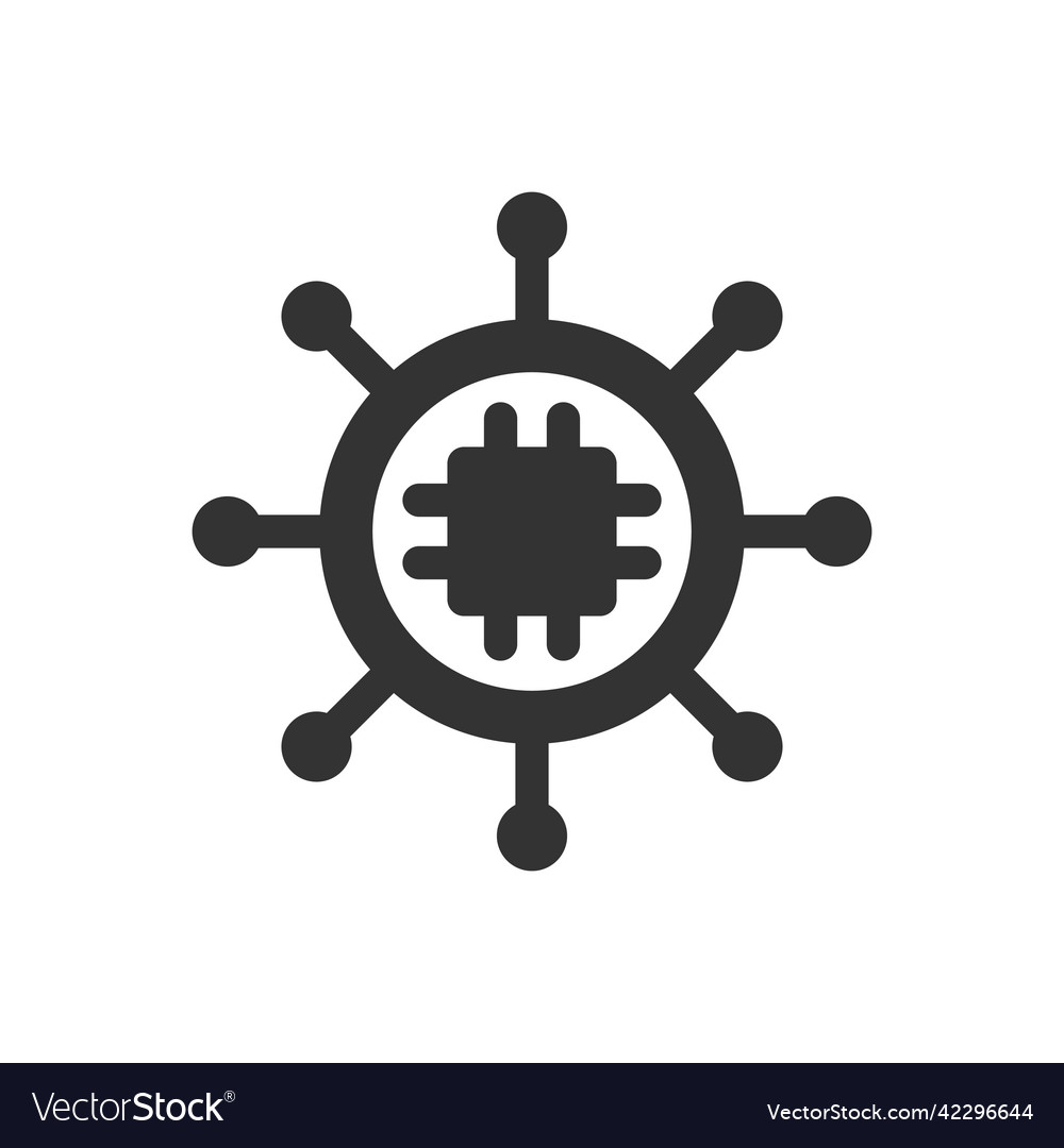 Processor icon - microchip icon Royalty Free Vector Image