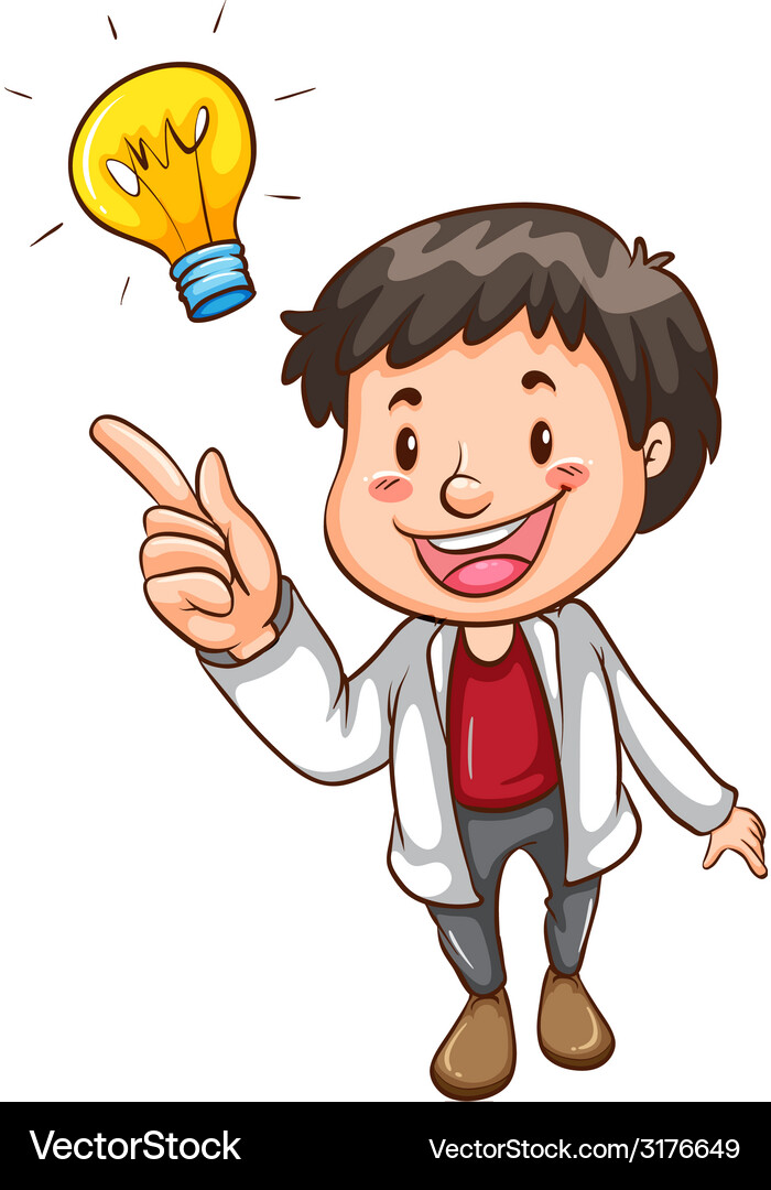 A sketch of smart scientist Royalty Free Vector Image