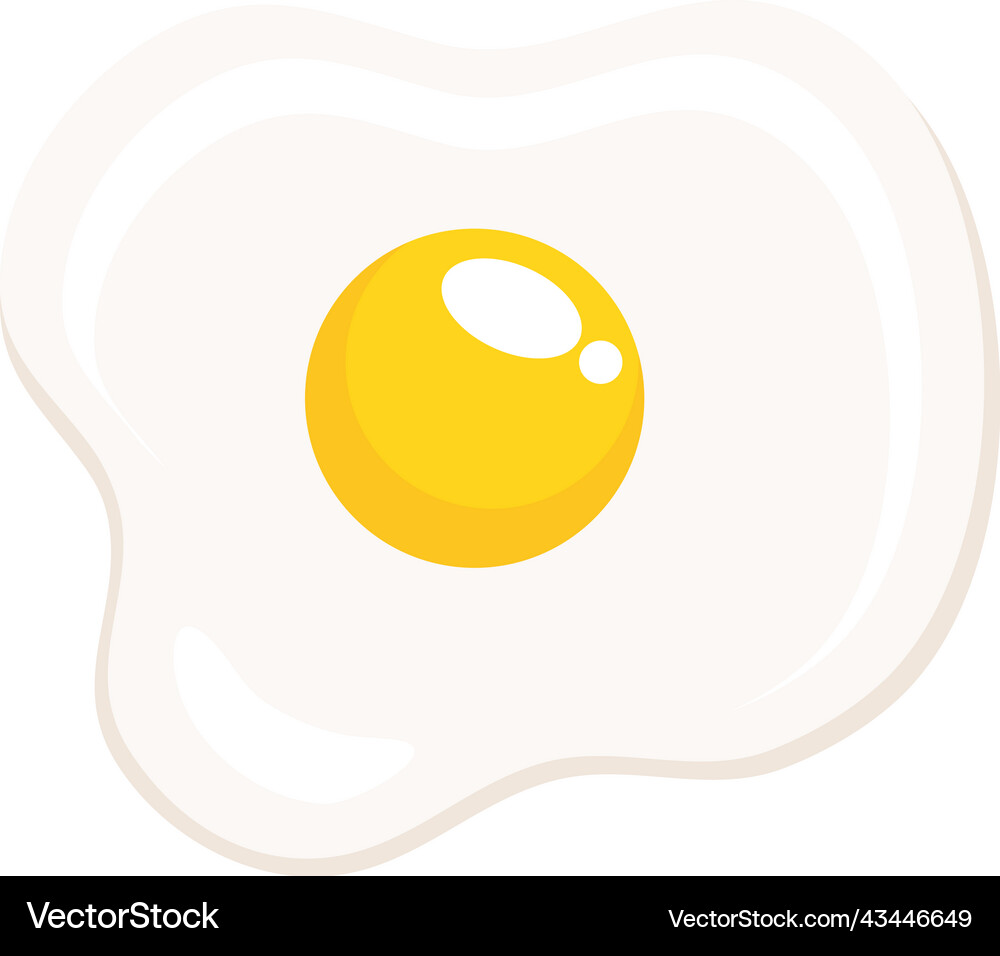 Egg fried breakfast food Royalty Free Vector Image