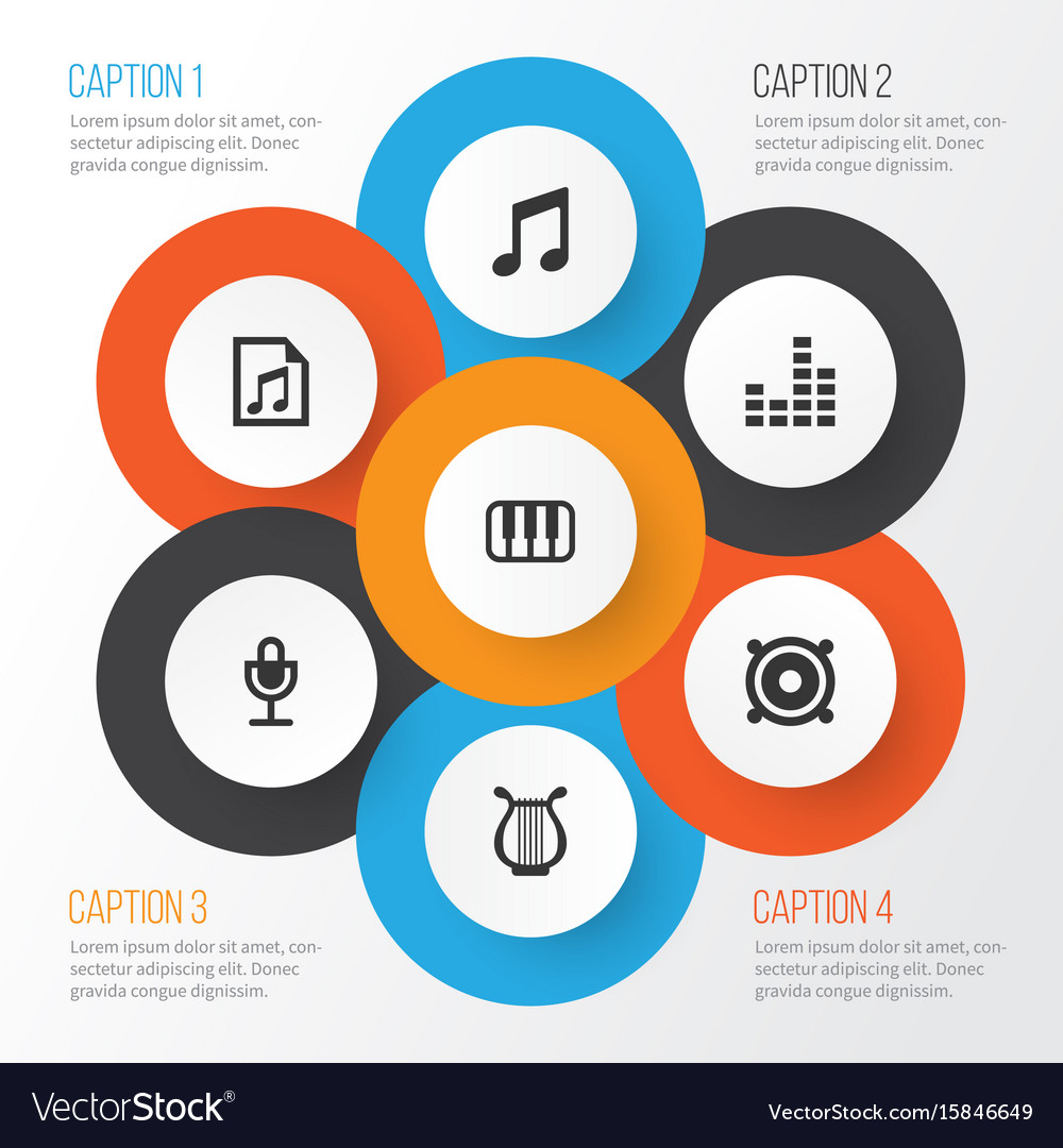 Multimedia icons set collection of mike music Vector Image