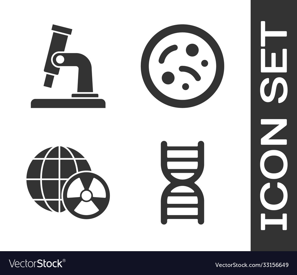 Set dna symbol microscope planet earth Royalty Free Vector Set dna symbol microscope planet earth Royalty Free Vector