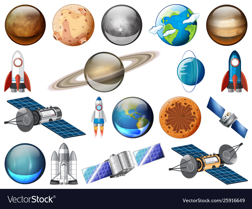 Set solar systems Royalty Free Vector Image - VectorStock