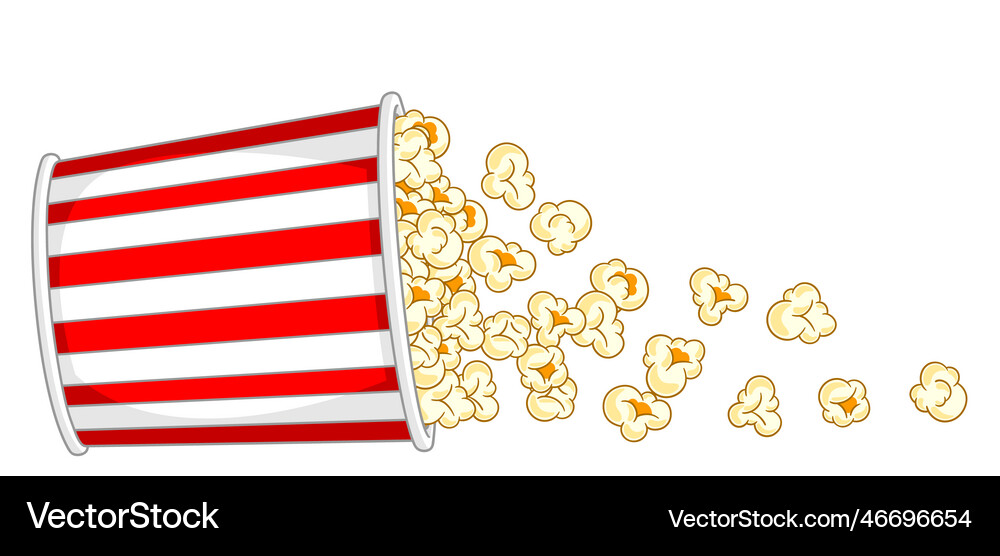 Cartoon Popcorn in Bucket Royalty Free Vector Image