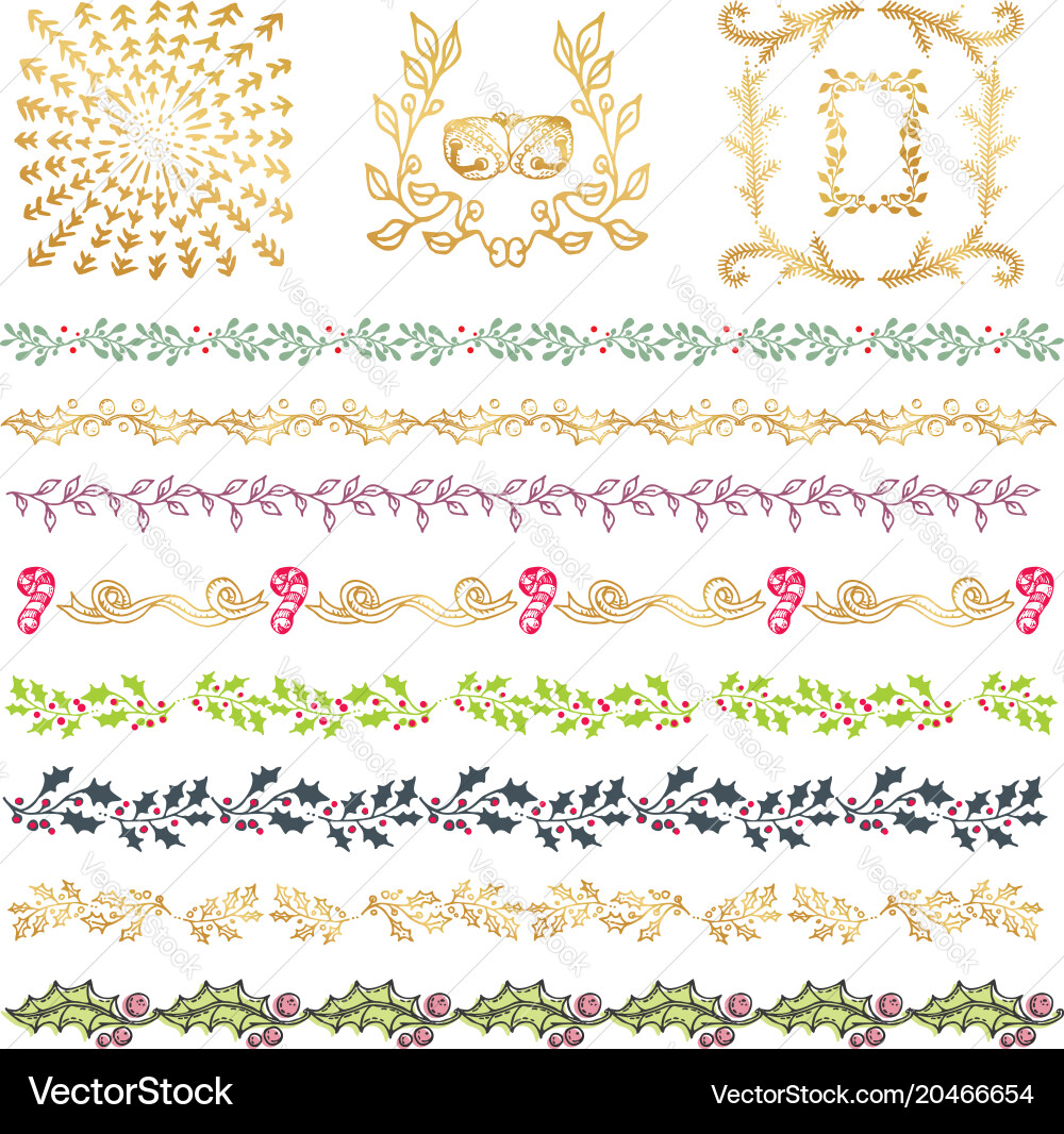 Collection colorful hand drawn decorative Vector Image