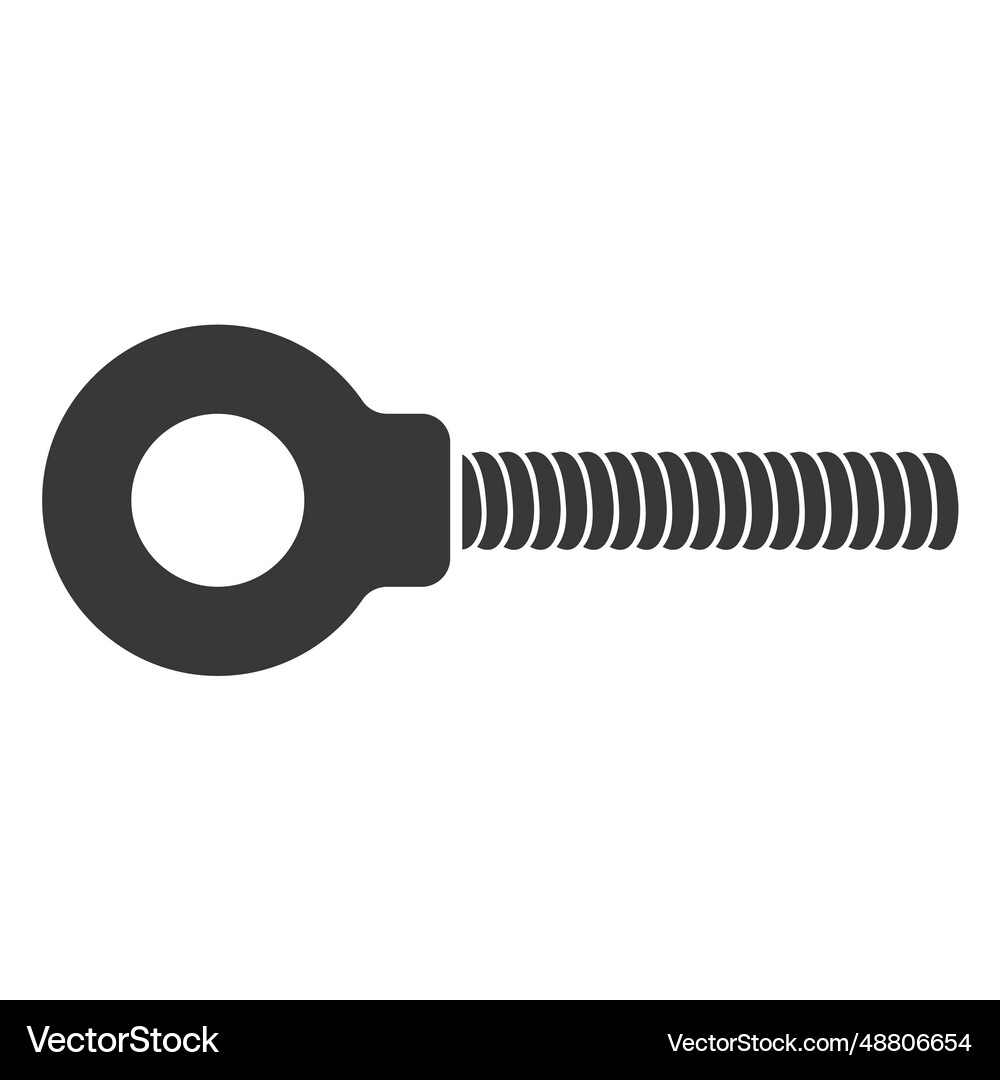 Eye bolt screw cut out Royalty Free Vector Image