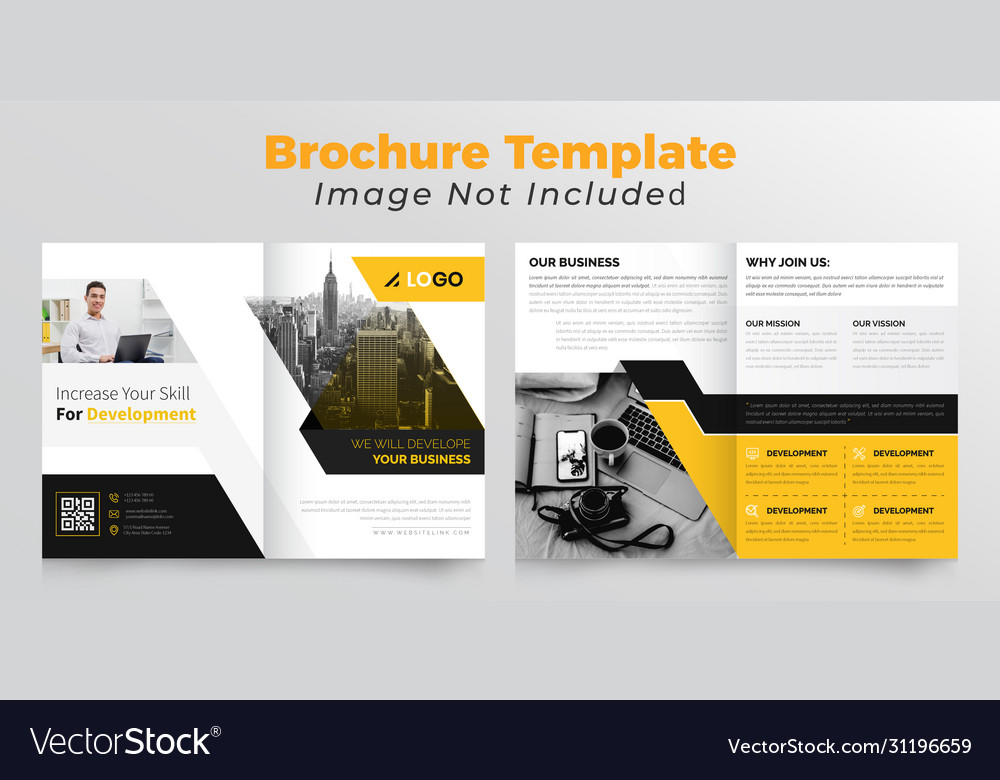 Corporate bifold business brochure Royalty Free Vector Image Corporate bifold business brochure Royalty Free Vector Image