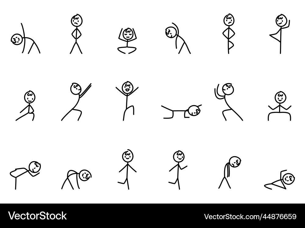 Hand drawn stickman set Royalty Free Vector Image