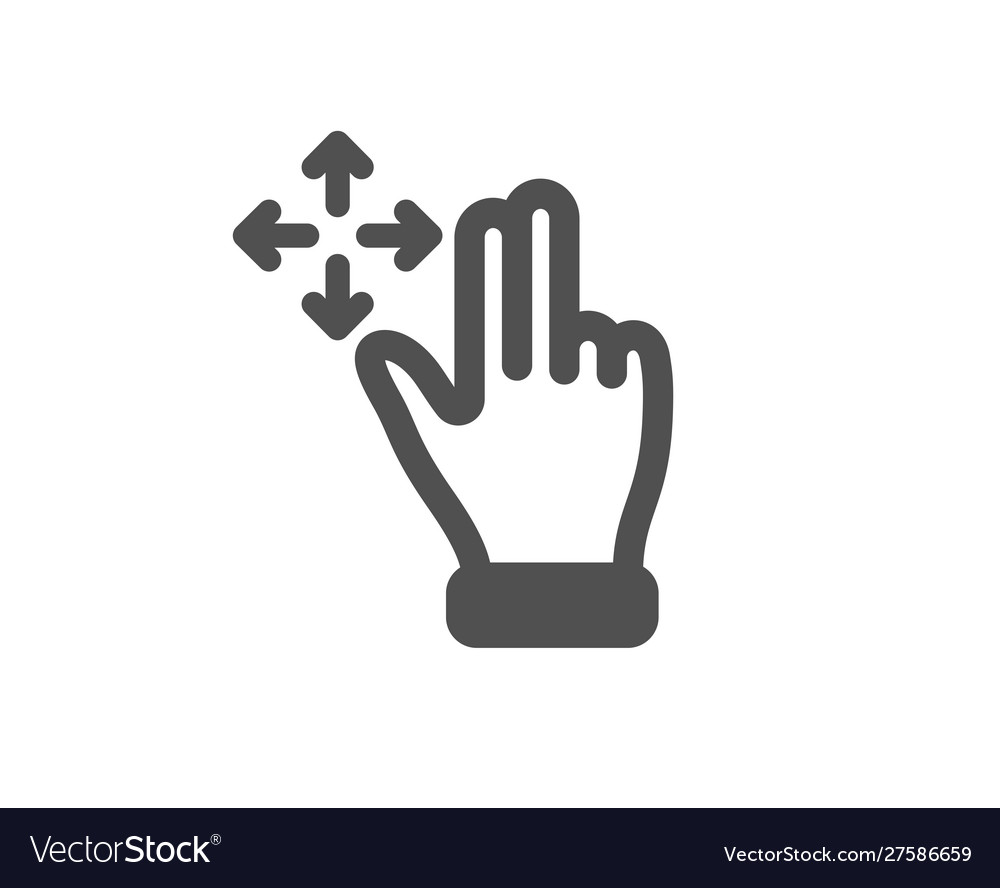 Move Gesture Icon Slide Arrow Sign Swipe Action Vector Image