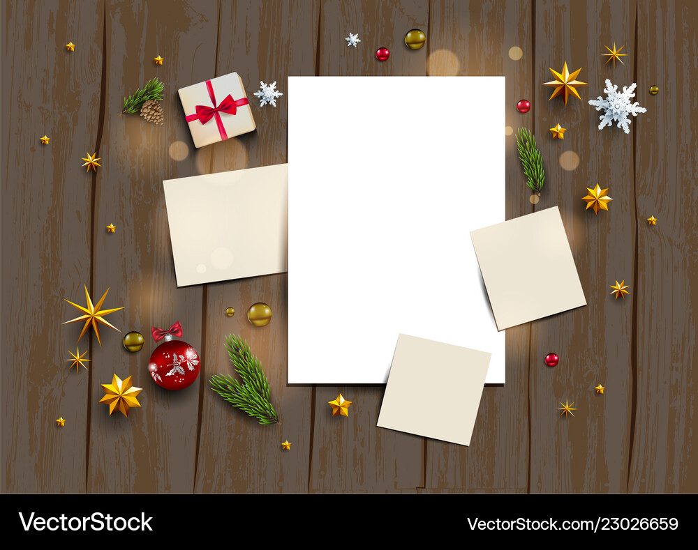 Rustic wood holiday template Royalty Free Vector Image