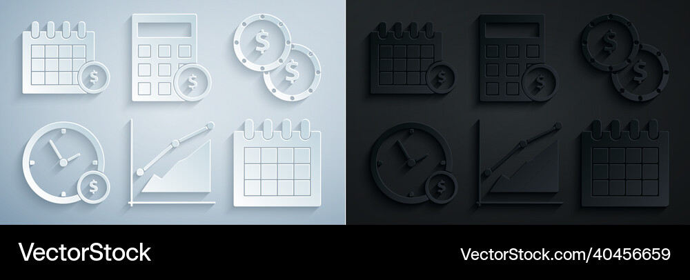 Set pie chart infographic coin money with dollar Vector Image