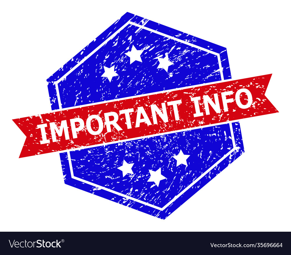 Hexagon bicolor important info rubber stamp Vector Image Hexagon bicolor important info rubber stamp Vector Image