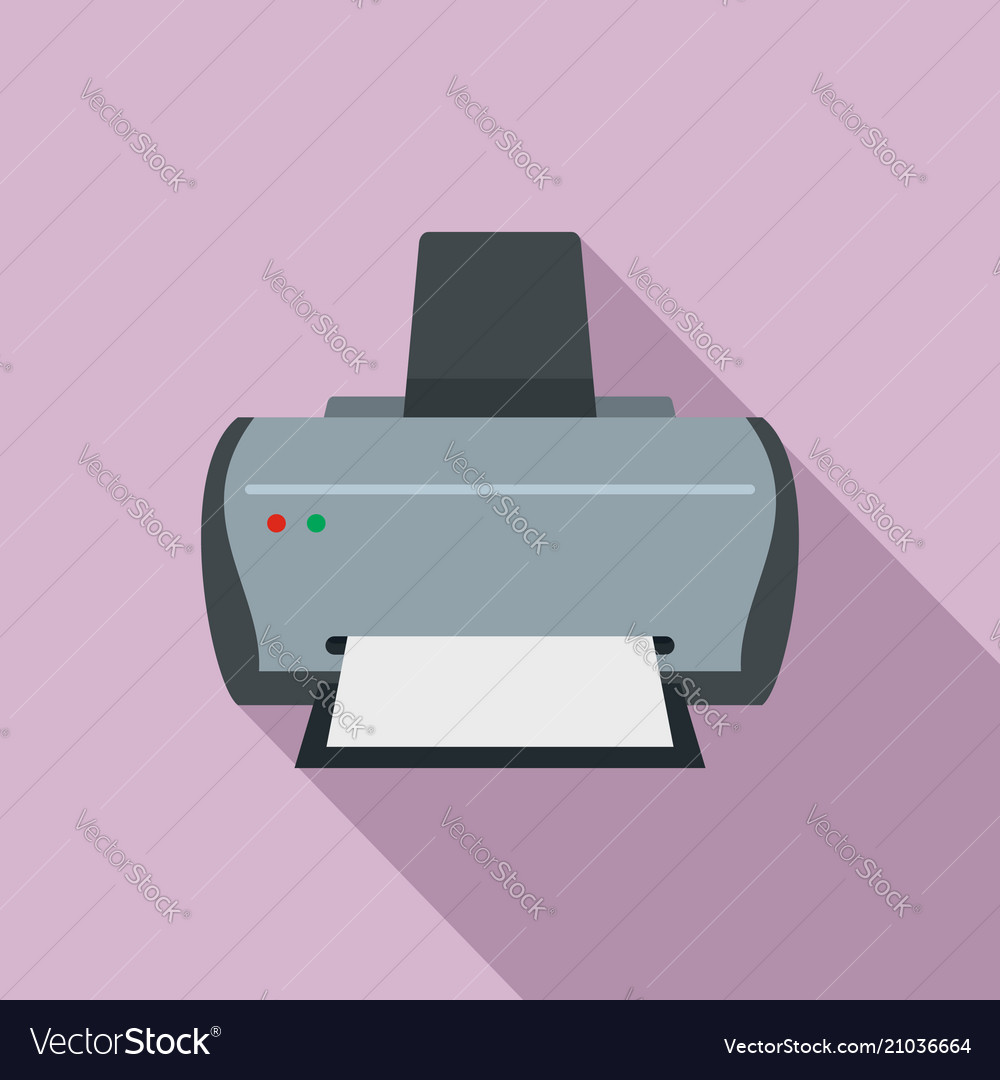 Simple printer icon flat style Royalty Free Vector Image