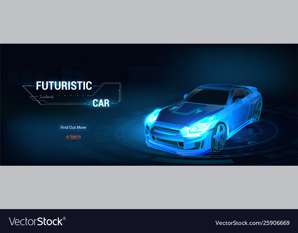 3d isometric image a smart or intelligent car Vector Image