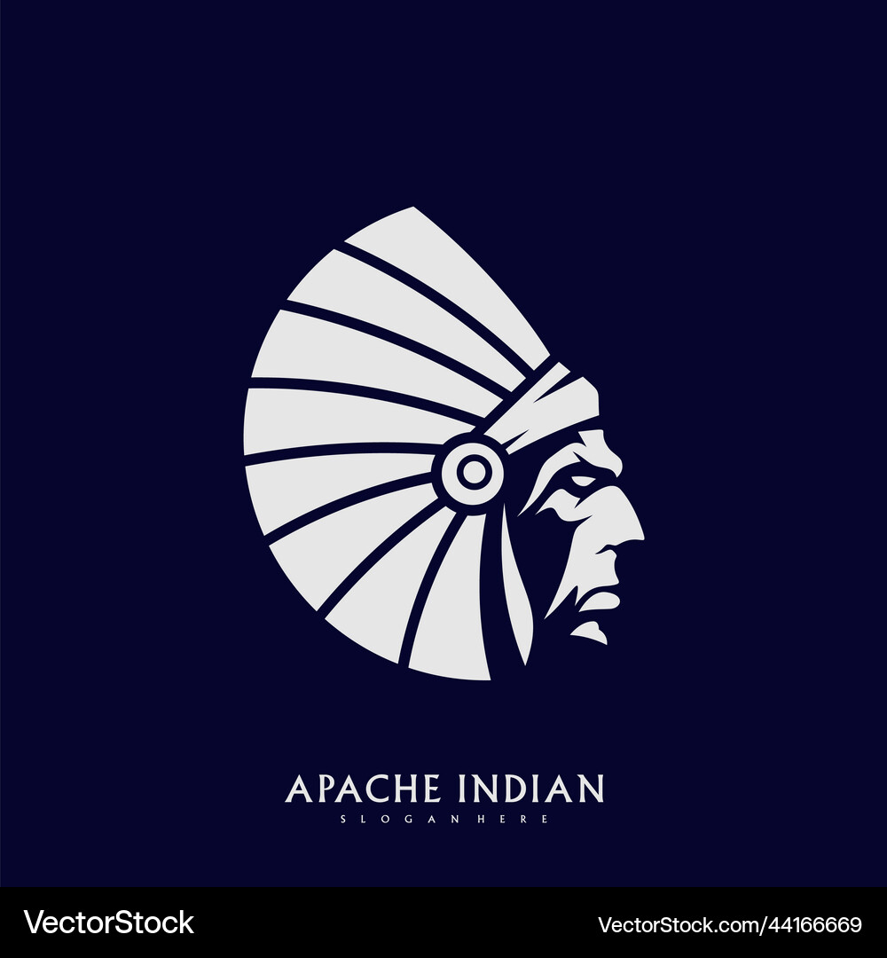 American indian logo emblem design Royalty Free Vector Image