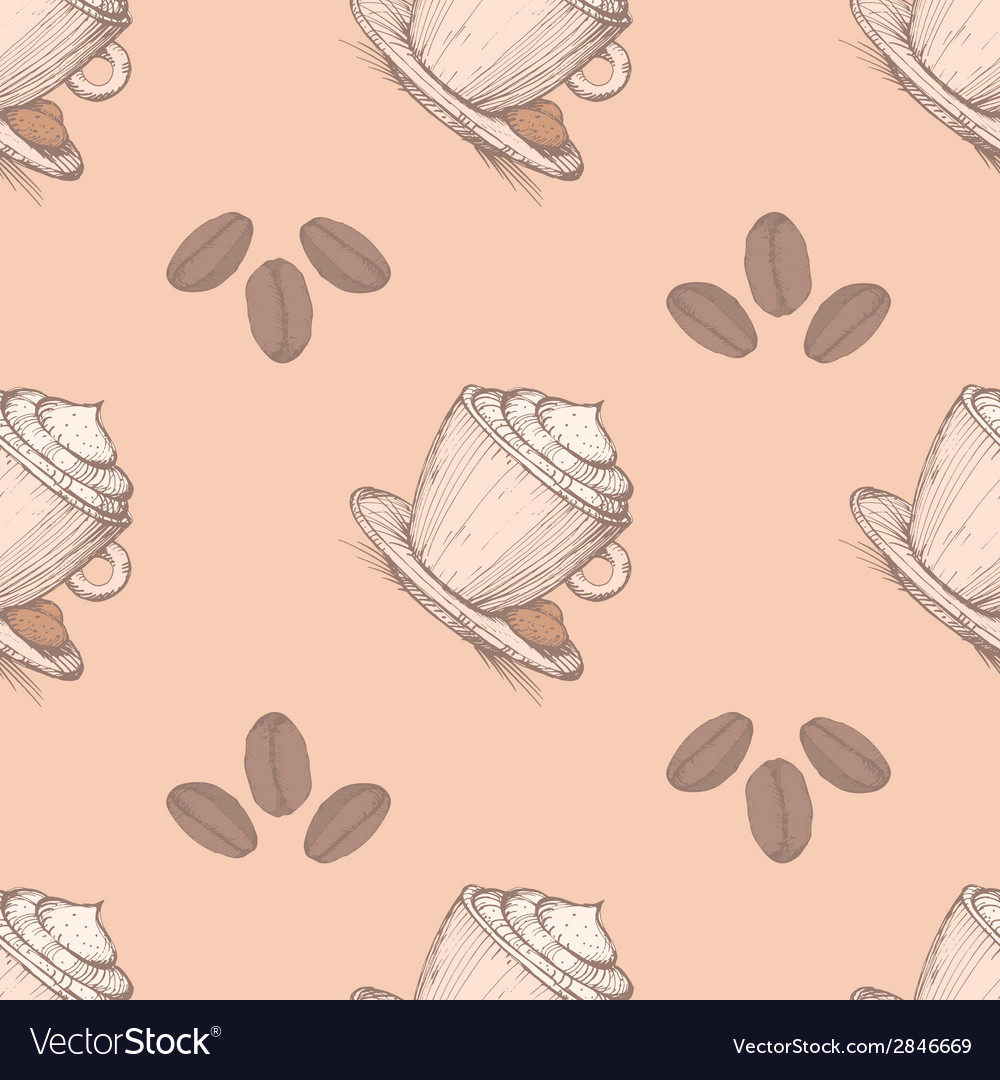 Coffee seamless pattern Royalty Free Vector Image