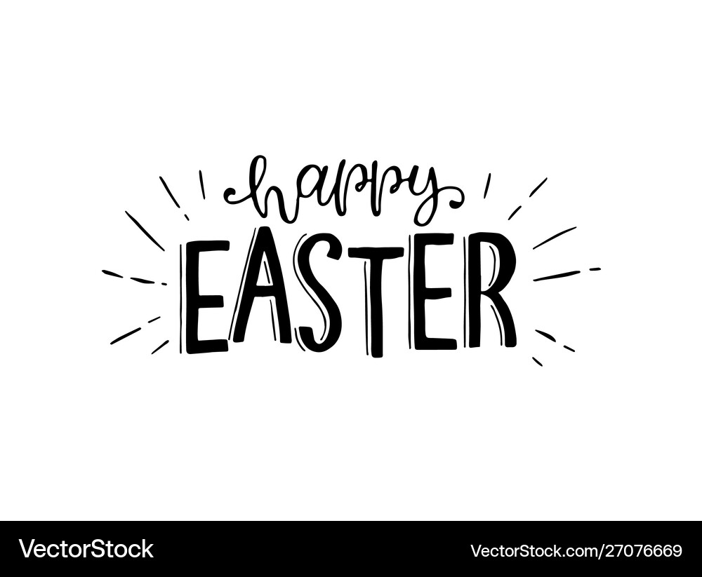 Happy Easter Text Royalty Free Vector Image - VectorStock