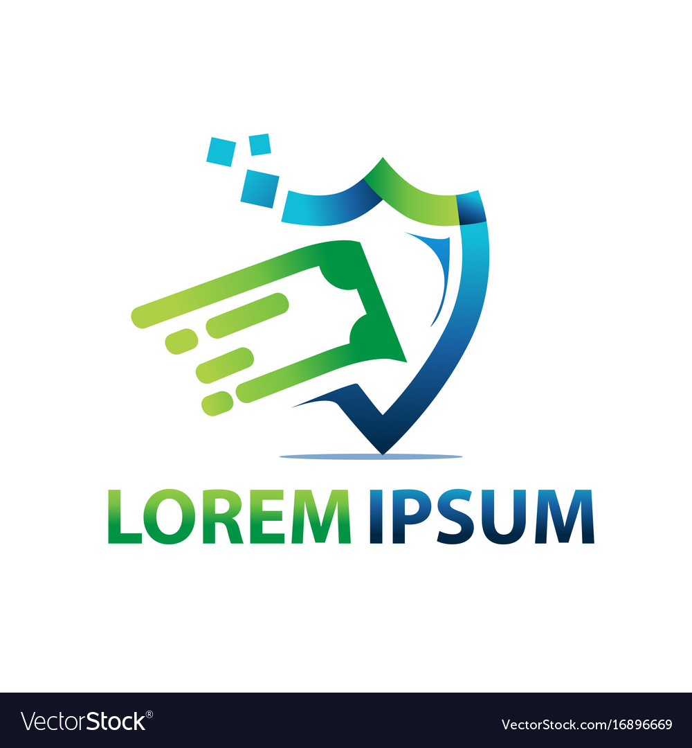 Send money safely logo Royalty Free Vector Image Send money safely logo Royalty Free Vector Image